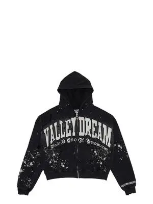VALE FOREVER Paint Zip Up Hoodie - Black
