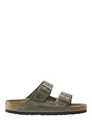 BIRKENSTOCK Arizona Soft Footbed Oiled Leather Sandals - Green
