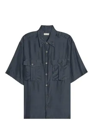 Dries Van Noten Loose Fit Shirt With Breast Pockets - Blue