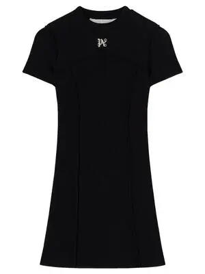 Palm Angels Monogram Mini Dress - Black