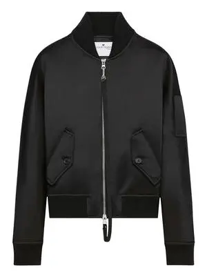 COURREGES Scuba Satin Bomber Jacket - Black