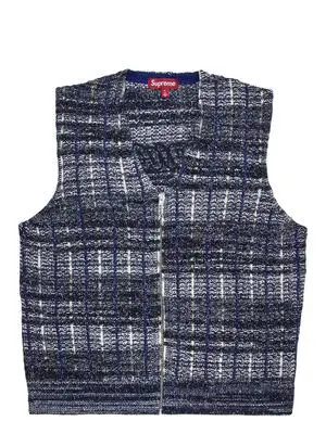 Supreme Speckled Zip-Up Vest Blue