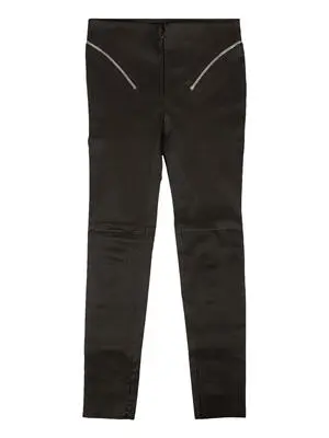 Givenchy Leather Pants With Zip Details - Black