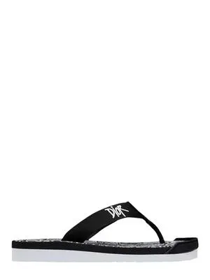 Dior Shawn Stussy X Embroidery Flip Flops - Black