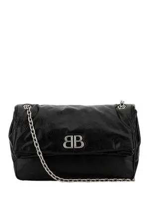 Balenciaga Monaco Chain Bag - Black