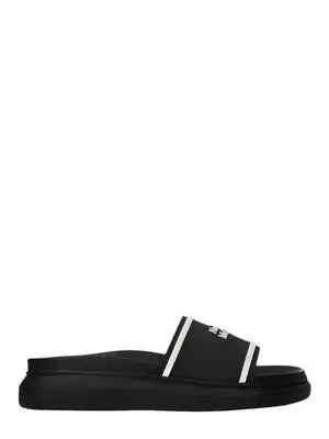 Alexander McQueen Oversized Hybrid Signature Slide - Black