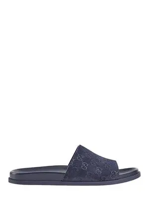 Gucci Gg Monogram Slide Sandal - Blue
