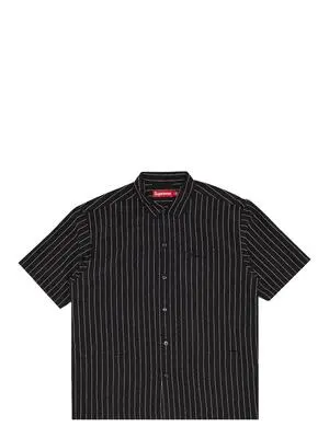 Supreme Stripe Short-Sleeve Pajama Shirt Black