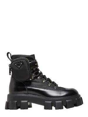 Prada Monolith Brushed Rois Boots - Black