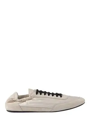 Prada Re-nylon And Suede Sneakers - Cream