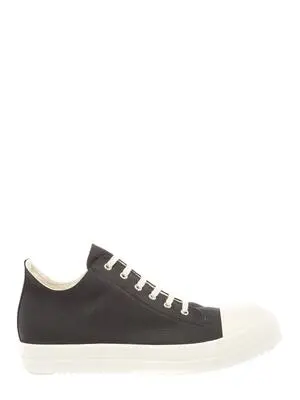 Rick Owens Cotton Nylon Low Sneakers - Black