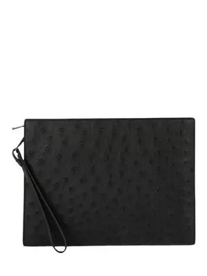 Bottega Veneta Leather Pouch Wristlet - Black