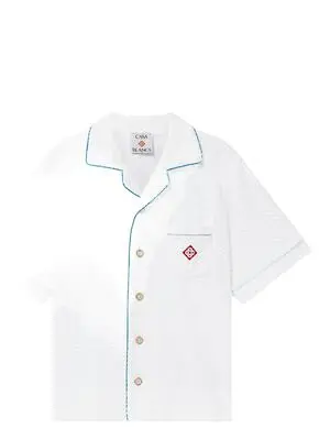 Casablanca Tennis Stripe Towelling Shirt - White