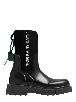 Off-White Sponge Rubber Rain Boots Black
