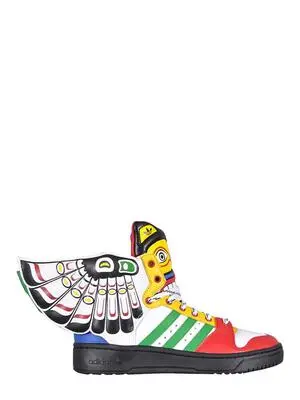 Adidas Jeremy Scott Eagle Wing 'totem' High-top Sneakers - White