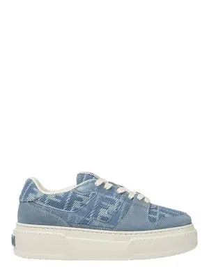 Fendi Match Platform Sneakers With Ff Motif - Blue