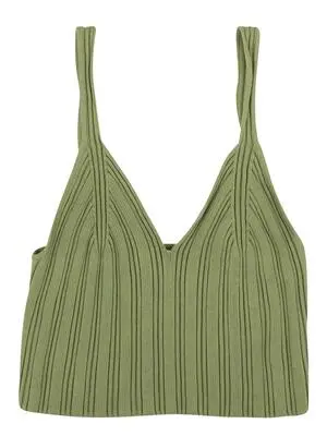 MAISON MARGIELA Gauge Ribbed Tank Top - Green