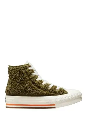 CONVERSE Chuck Taylor All Star Sherpa Platform High Top Sneakers - Green