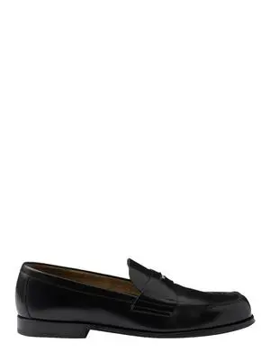 Prada Brushed Leather Loafer - Black