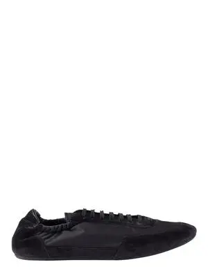 Prada Collapse Re-nylon And Suede Sneakers - Black