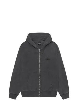 StÜssy Basic Pigment Dyed Zip Hoodie - Black