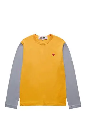 Play Comme Des Garcon Long Sleeve T-shirt - Yellow