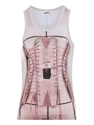 Jean Paul Gaultier Trompe L'oeil Corset Tank Top - Pink