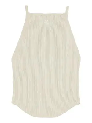 COURREGES Holistic Rib Knit Tank Top - Cream