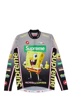 Supreme X Spongebob Squarepants X Castelli Long-sleeve Cycling Jersey - Black