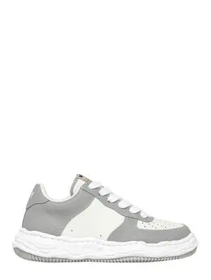 Mihara Yasuhiro Wayne Og Sole Embossed Leather Low Sneakers - Grey