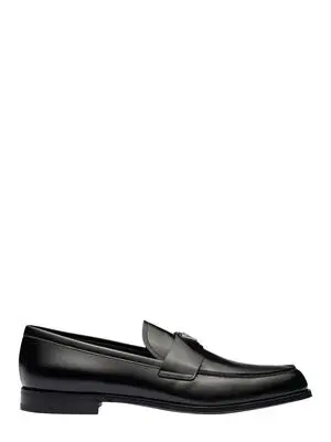 Prada Brushed Leather Loafer - Black