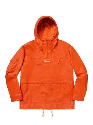 Supreme Leather Anorak - Orange