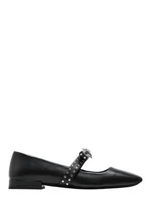 Versace Ribbon Studded Ballerinas - Black