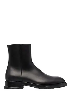 Alexander McQueen Half Leather Boot - Black