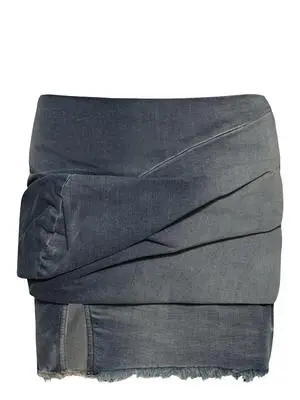 Rick Owens Drape Denim Mini Skirt - Blue