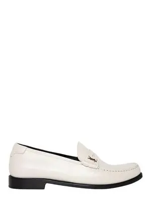Saint Laurent Le Loafer Penny Slippers - White