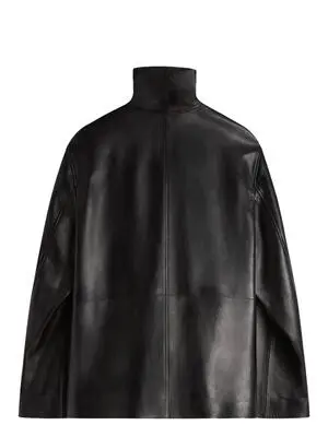 Phoebe Philo Leather Funnel Jacket - Black