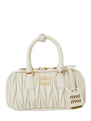 Miu Miu Arcadie Matelassé Nappa Leather Mini-bag - White