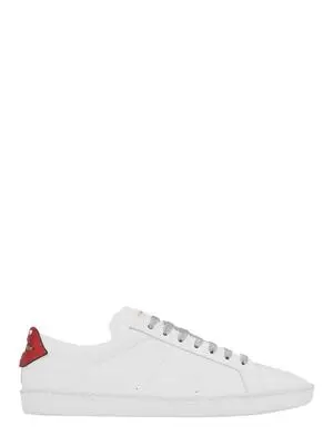 Saint Laurent Signature Court Classic Lips Sl/01 Low Top Sneaker - White