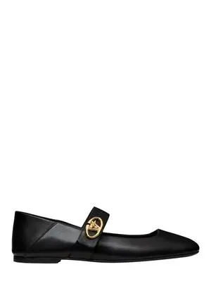 Valentino Garavani Vlogo Locker Mary Jane Ballerina - Black