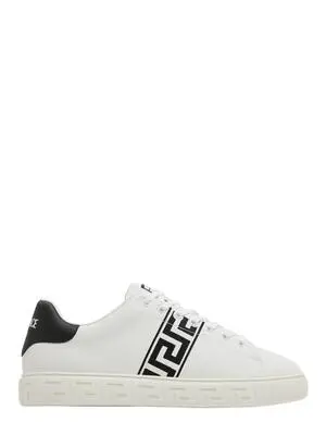 Versace Embroidered Greca Sneakers - White