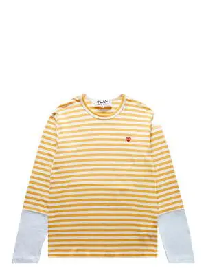 Play Comme Des Garcon Striped T-shirt - Yellow