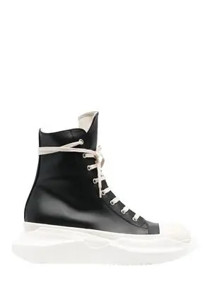 Rick Owens Strobe Fabrics Abstract High Top Sneakers - Black
