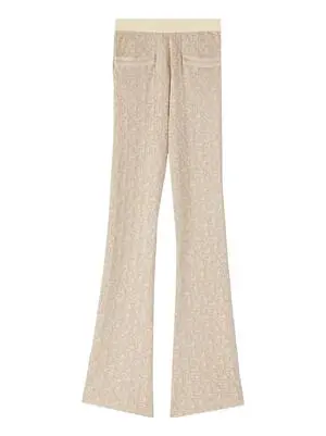 Palm Angels Monogram Jacquard Knit Pants - Tan