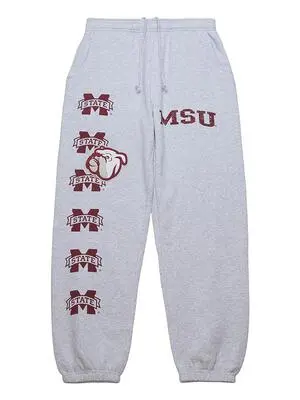 TRAVIS SCOTT Cactus Jack X Mitchell & Ness Mississippi State University Sweatpants - Grey