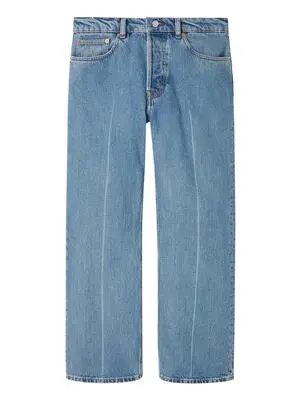 Gucci Low Waist Cropped Denim Pants - Blue