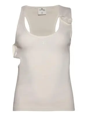 COURREGES 90s Ribbed Tank Top - White