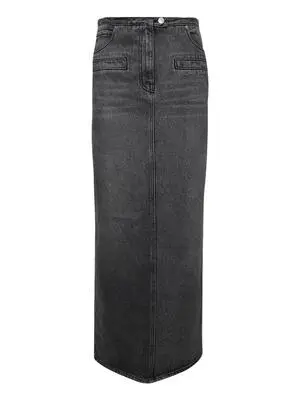 COURREGES Heritage Stone Denim Long Skirt - Grey