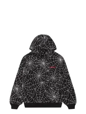 SP5DER Embroidered Aop Hoodie - Black