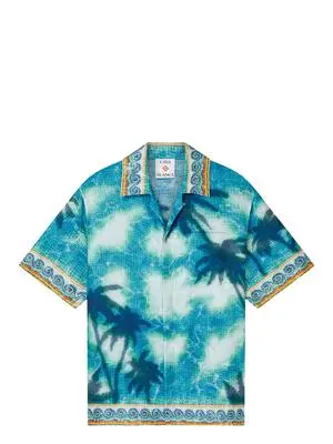 Casablanca Caustics Emblem Silk Shirt - Blue